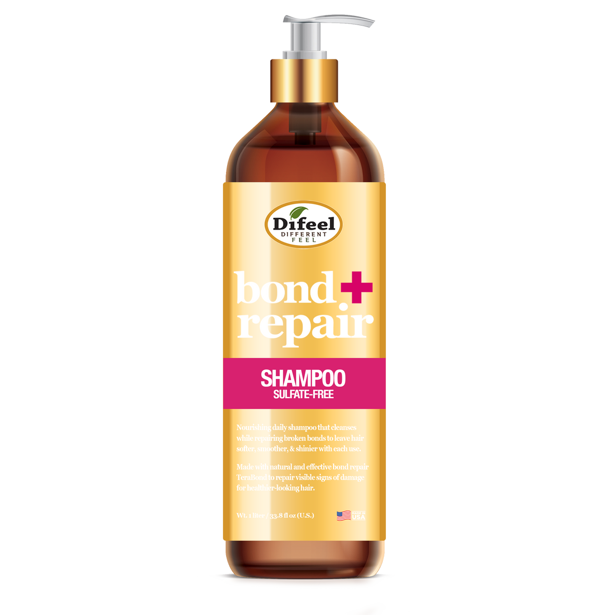 Difeel Bond & Repair Sulfate Free Shampoo 33.8 oz. — Cosmetic Solutions ...