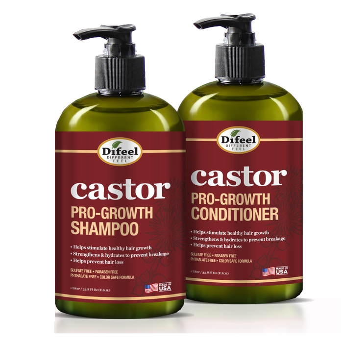 Difeel Castor Pro-Growth Shampoo 12 oz. & Conditioner 12 oz. (2-Piece ...