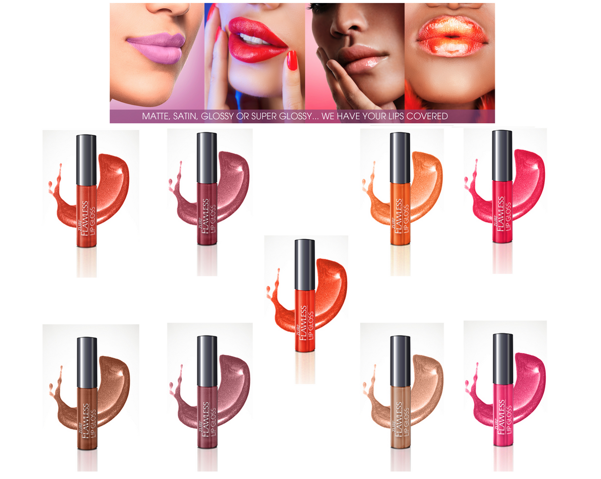 Zuri Flawless Lipgloss - 9 Colors/Shades Available — Cosmetic Solutions ...